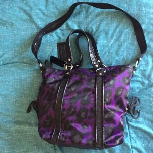 Coach | Bags | Coach Purpleblack And Sparkly Shoulder Bag | Poshmark